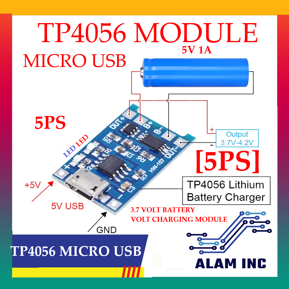 TP4056 Micro USB 5V 1A 18650 Lithium Battery Charger Module With ...