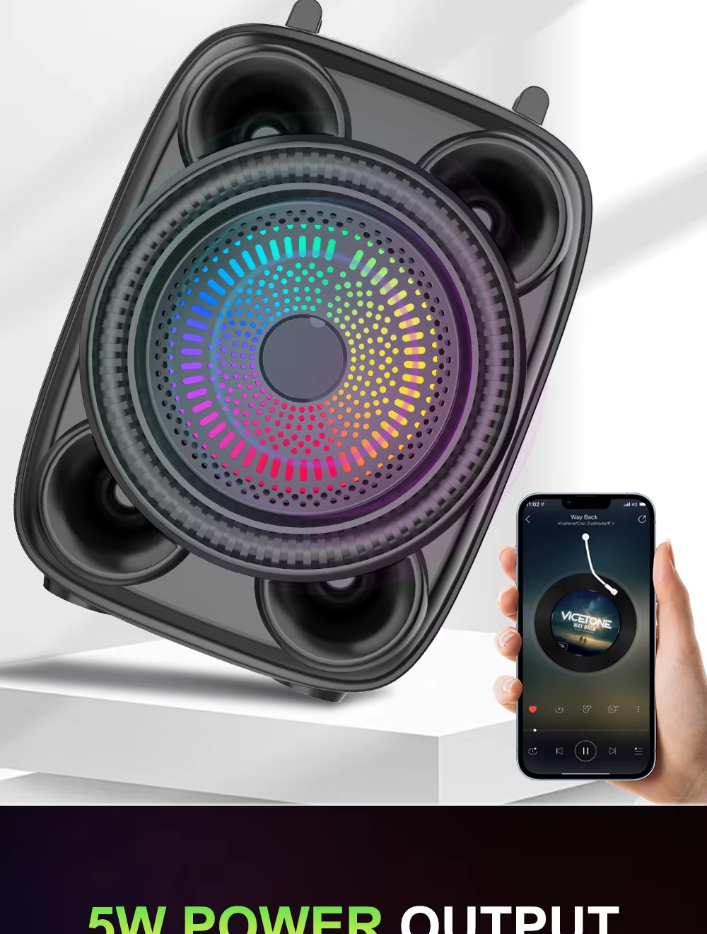 ZQS-1498 Bluetooth, USB, TF Card & FM Radio Supported 4 Inch Driver RGB ...