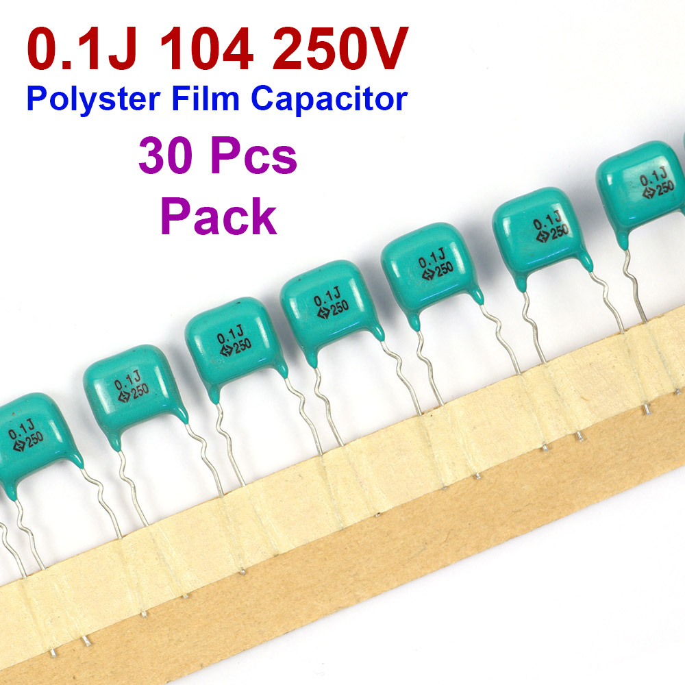 30pcs/lot 104 Polyester film Capacitor 0.1UF 250V film capacitor 0.1J ...