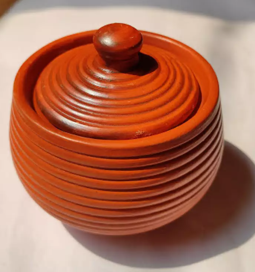 Clay Salt Pot with Spoon set and Lid Terracotta Design - 10x8cm | Daraz ...