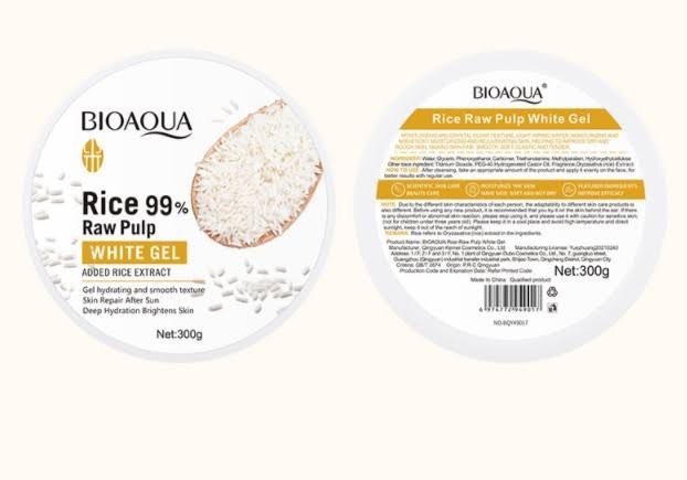 BIOAQUA Rice 99% Raw Pulp Hydrating & Smooth Rice Extract White Facial ...