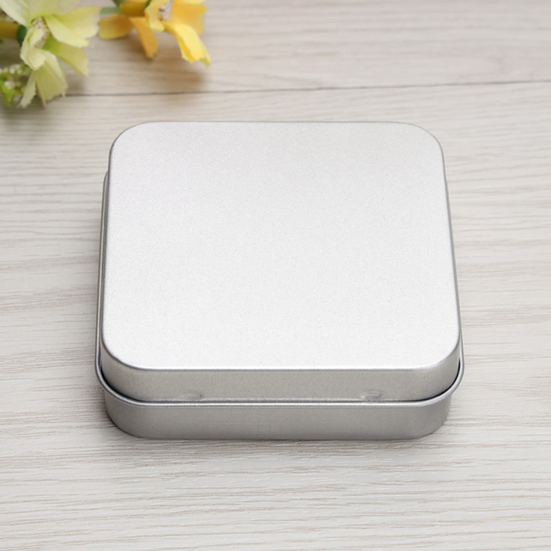 Mini Metal Tins Container Square Hinged Flip Storage Tin Box Small Kit ...