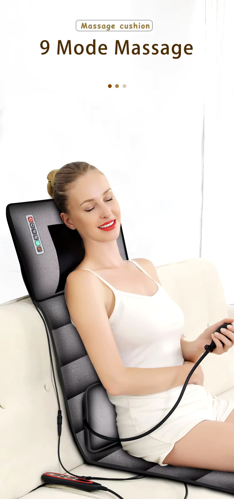 Electric Full Body Massager Cushion with Heating Hand Control Shoulder ...