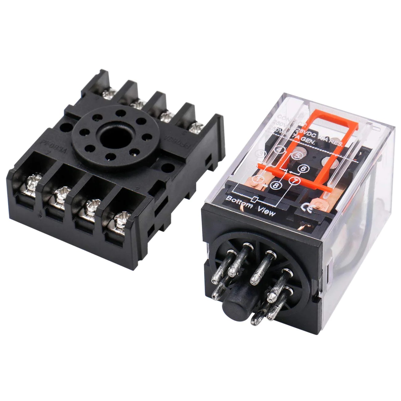 RELAY With BASE 10A 220V AC Electromagnetic Relay With 8 Pin Base ...