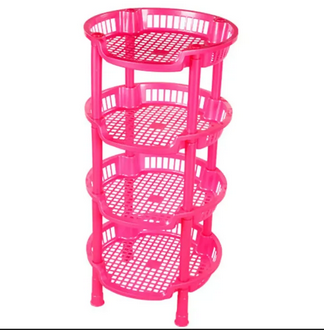 4 Step Round Rack Pearl Pink 4 step vegetable Rack | Daraz.com.bd