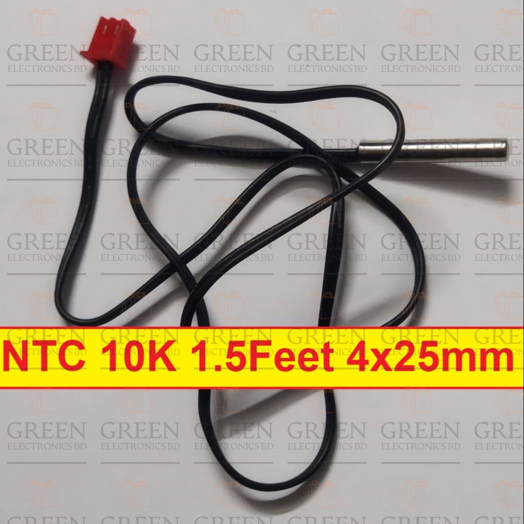 10K NTC Thermistor Temperature Sensor Waterproof Probe 1.5 Feet Cables ...