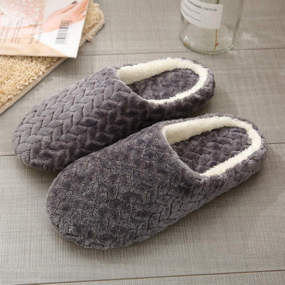 Plush Women indoor slippers Cozy Slient Warm Plush warmer home female ...