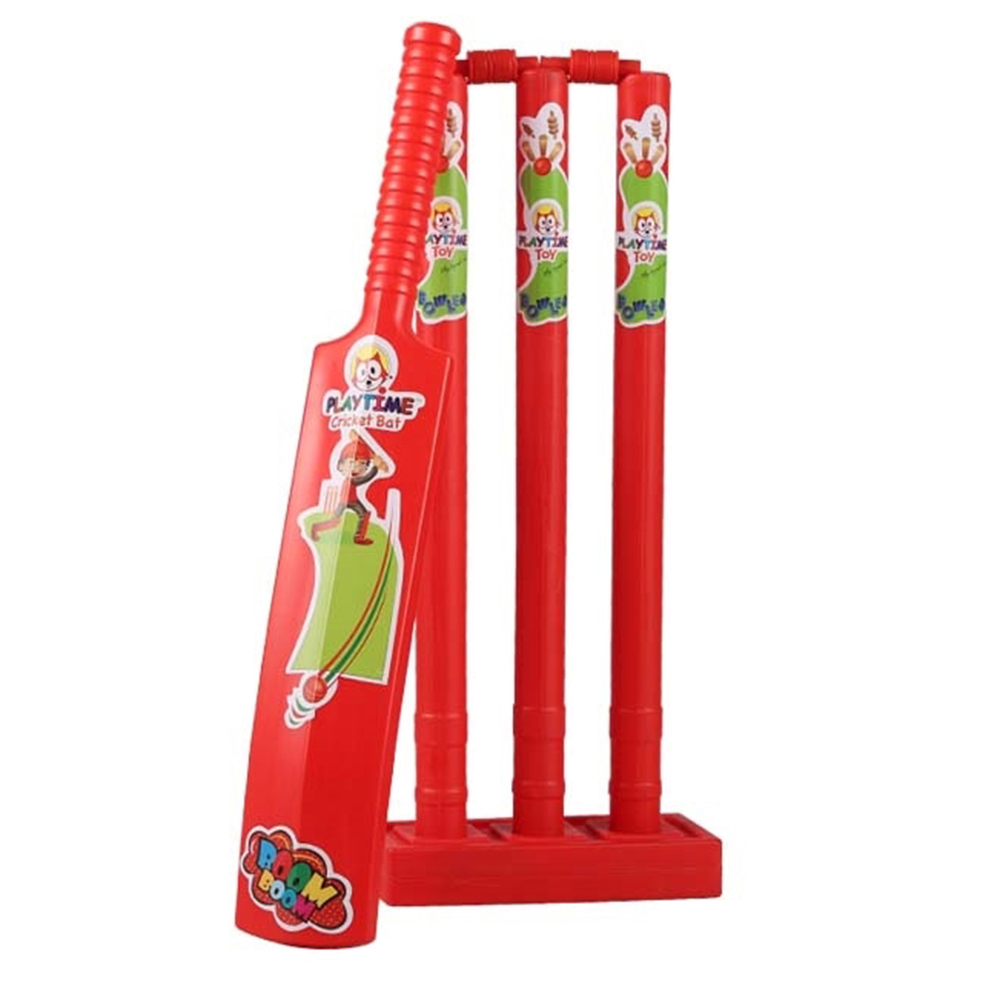 Plastic Cricket Bat Stamp Ball Set For Kids | Daraz.com.bd