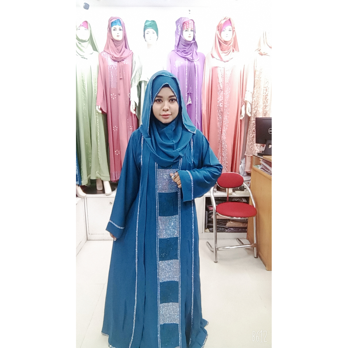 Blue Color Borka With Gorgeous Works | Daraz.com.bd