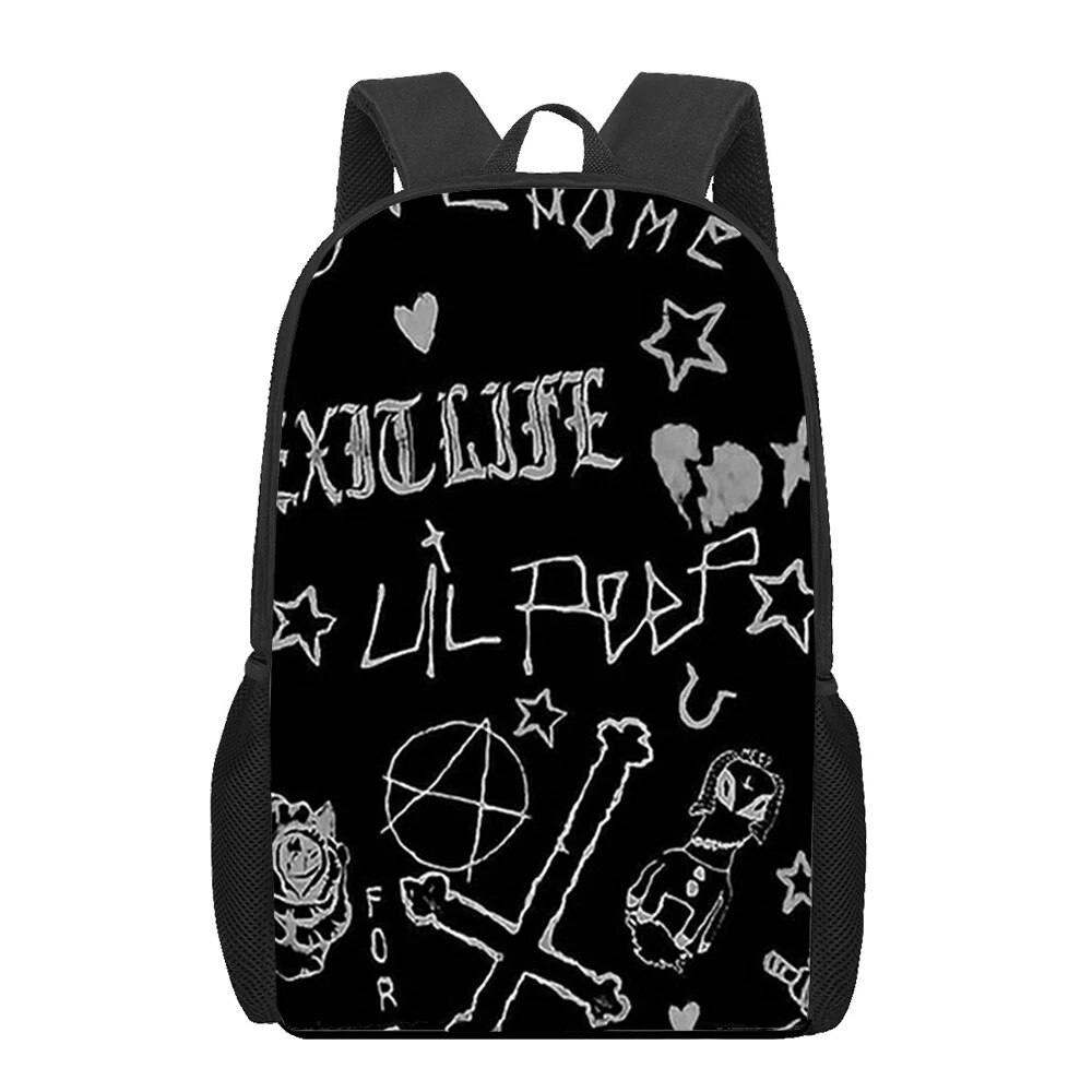Lil Peep 3D Printed Boys Girls Book Bag Kids School Bags Teenager ...