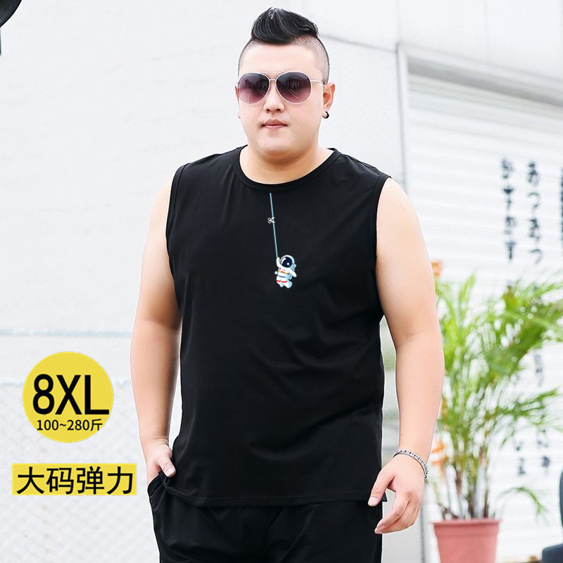 Plus-Sized plus Size Summer Loose SleevelessTT-shirt Men's Fashion ...