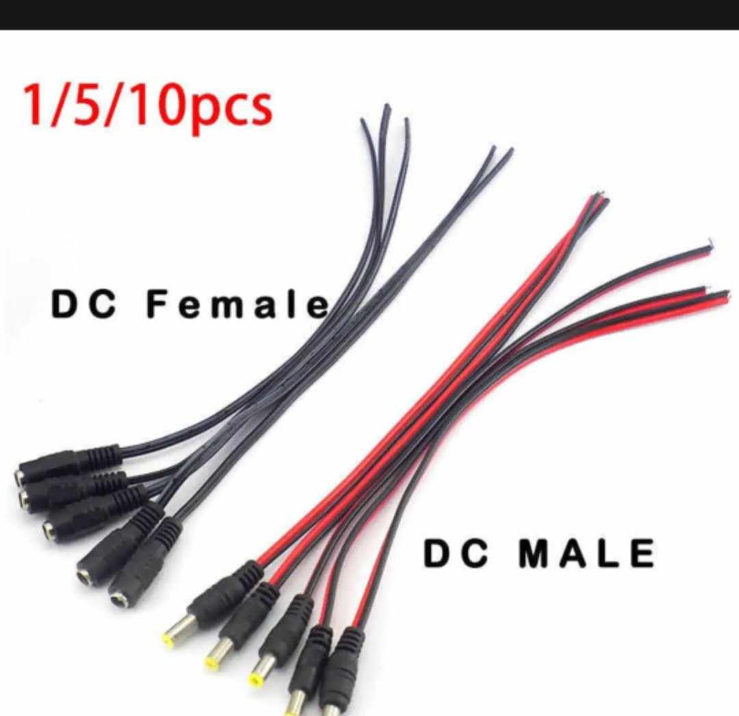 DC Power Connector Adapter Plug Female Socket with Wire 5 pair | Daraz ...