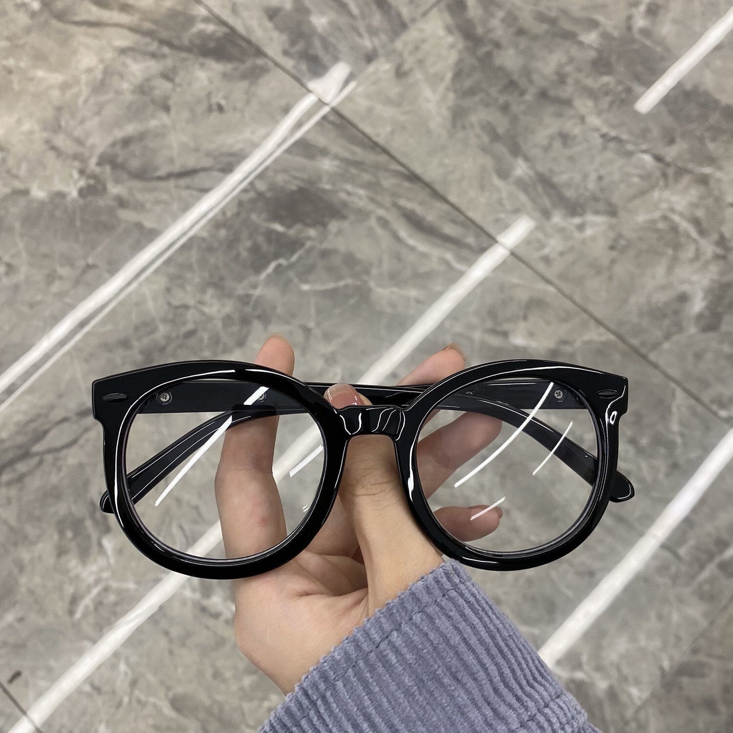 ZUEE Round Frame Finished Anti blue light Glasses Student Eyewear ...