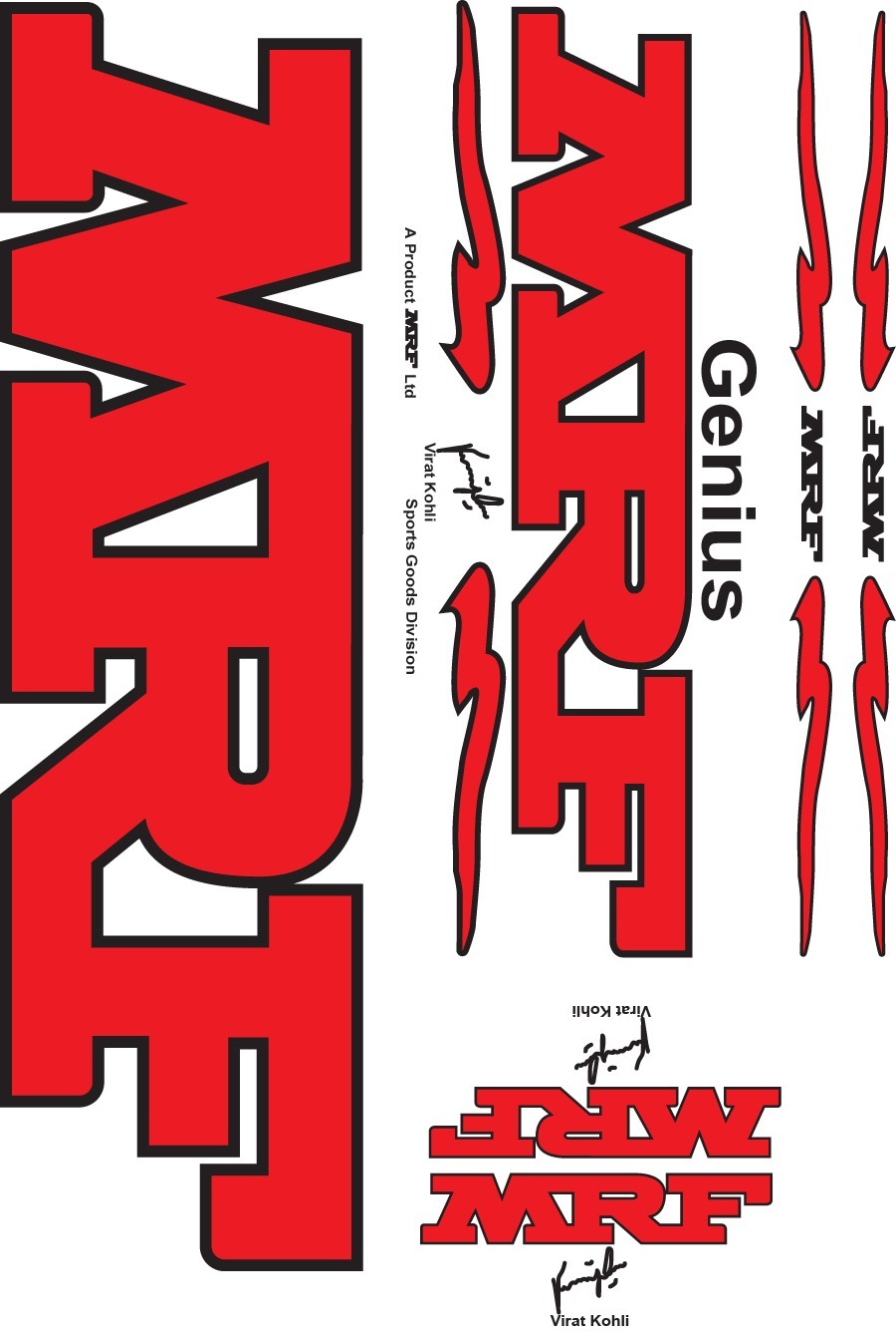 Mrf Bat Sticker Kagoj Sticker 1 Piece - Official Merchandise For Mrf ...