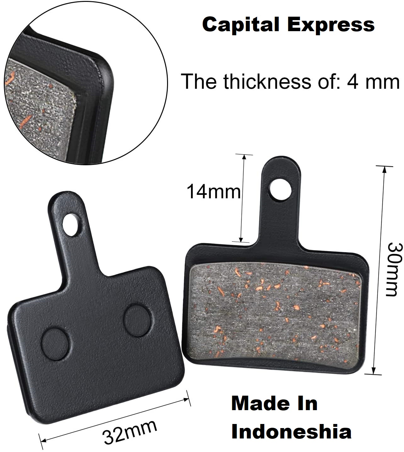 Hydraulic oil break 2 Pcs Bike Brake Pads (Semi Metallic Pads)bicycle ...