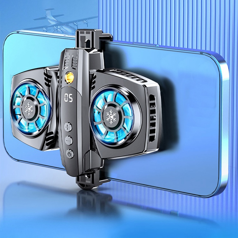 Dual Cooling Fan Radiator Phone Holder Heat Sink Fun Cooler(Black ...