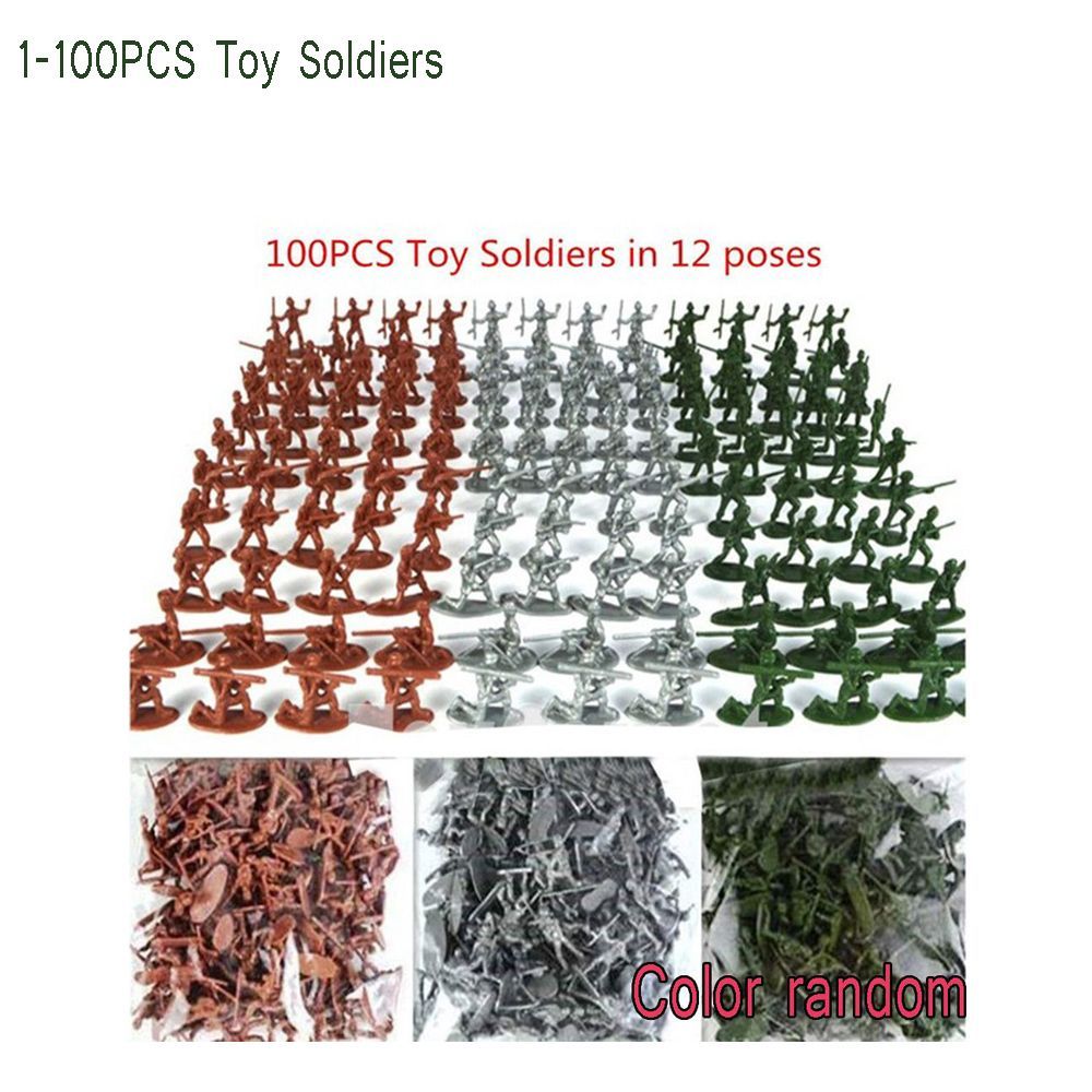100Pcs/set Military Toy 12Poses Plastic Soldiers Army Men Figures ...