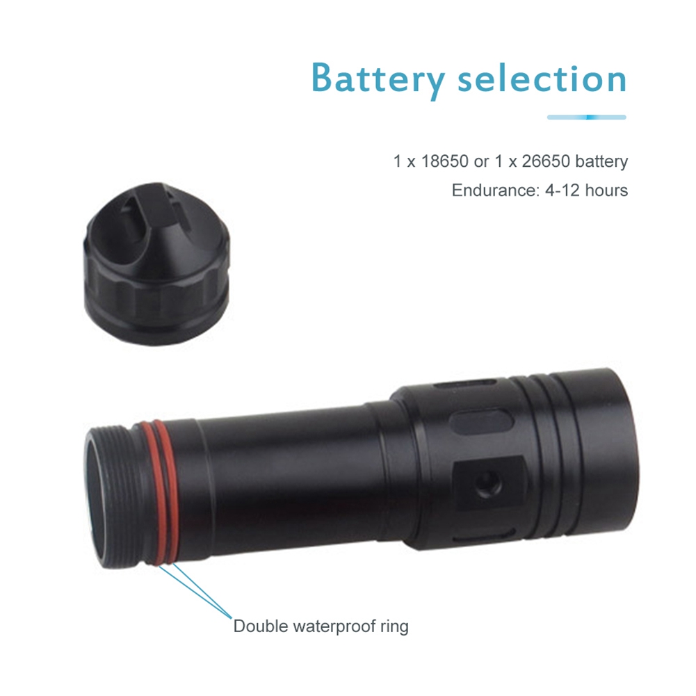 LED Diving Flashlight Scuba Dive Underwater Camping Lanterna Torch Lamp ...