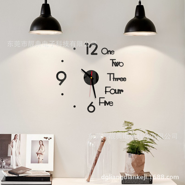 3D Wall Clockcreative 3D Acrylic Mirror Stickers Wall Clock Diy Digital ...