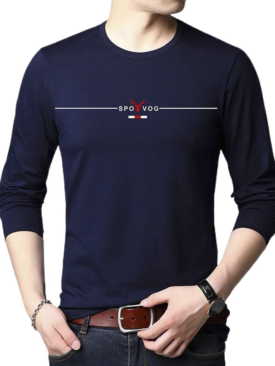 BLUE COLOUR COTTON EXPORT QUALITY SMART LONG SLEEVE T- SHART FOF MEN ...