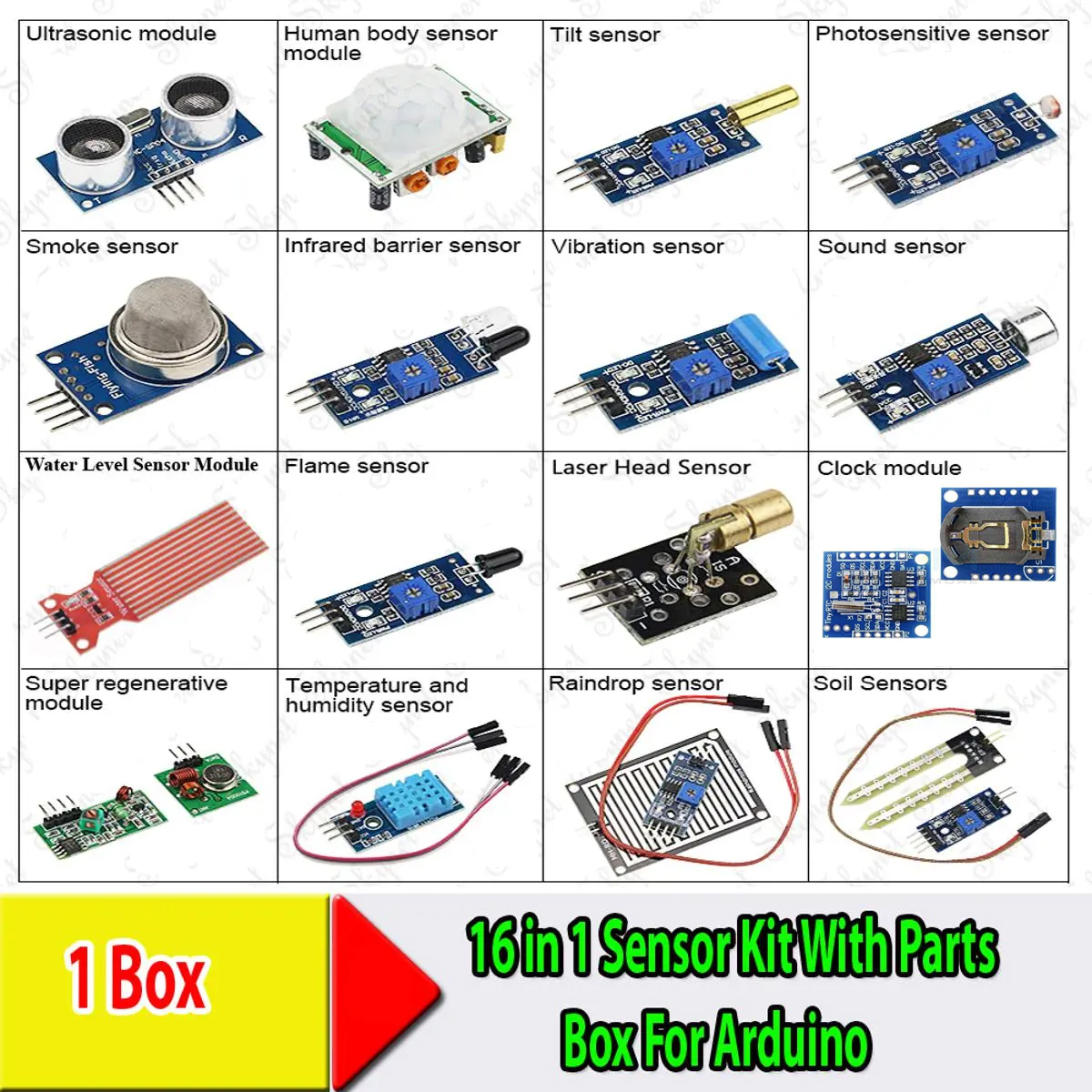 16 in 1 Modules Sensor Kit Project Super Starter Kits for Arduino | Daraz.com.bd