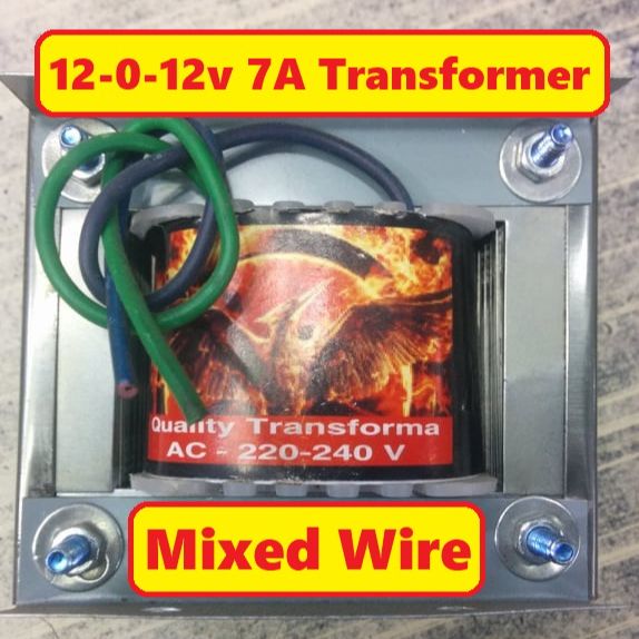 MIXED WIRE 12V 7A Transformer 12 0 12 7Amp Input AC 220V Output 12V ...