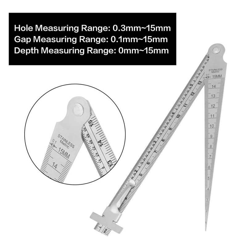 Gap Gage Stainless Steel Welding Taper Gauge Depth Ruler Hole ...