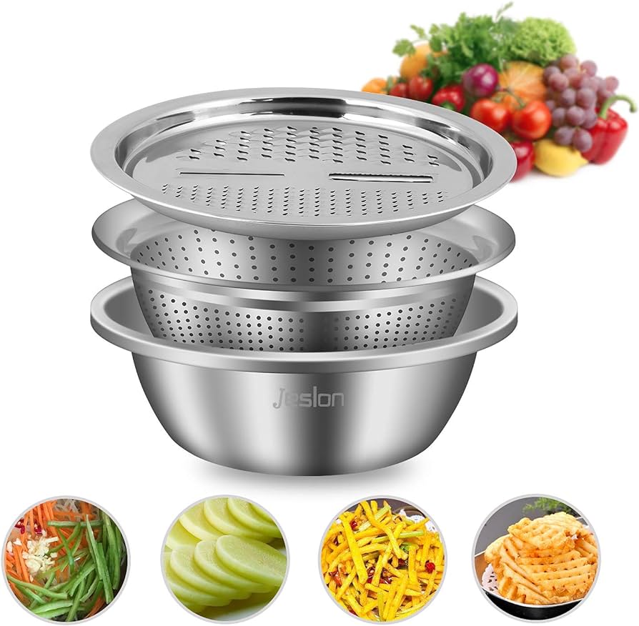 3 In 1 Multifunctional Stainless Steel Basin With Vegetable Cutter ...