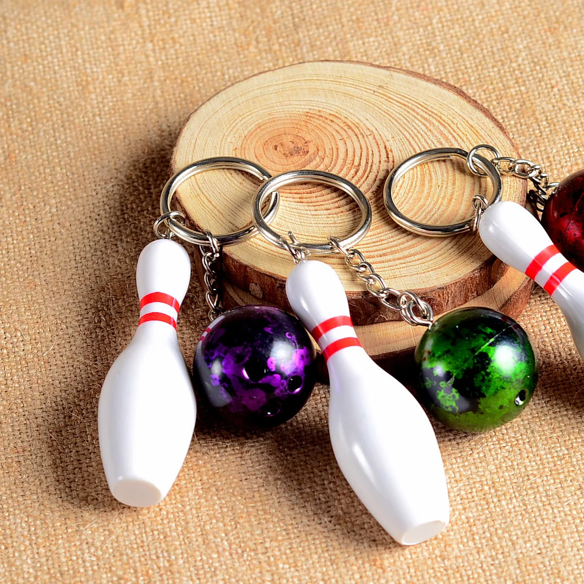 Bowling metal Keychain Sport Key Ring for Car Motor cycle Bike Keyring ...