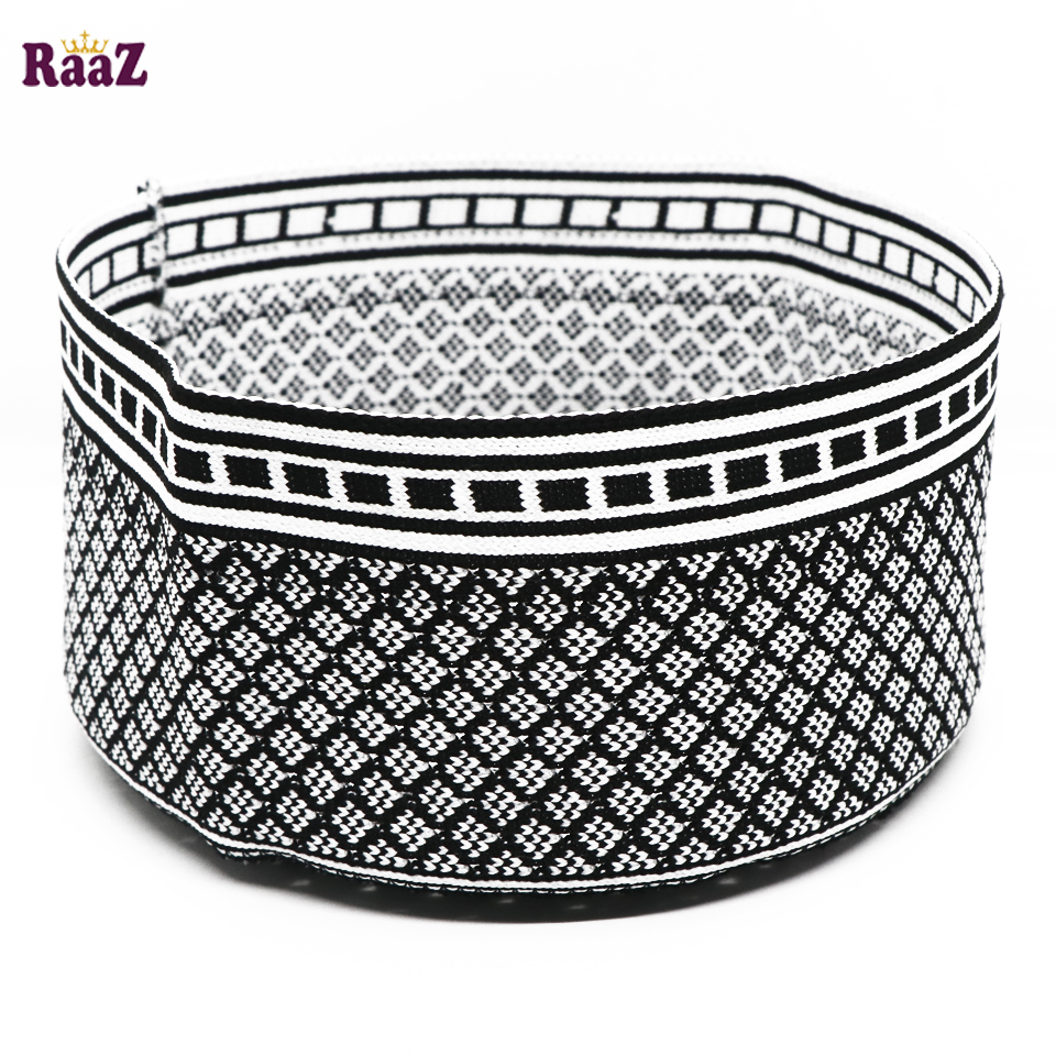 White and White High Quality Cotton Prayer Tupi - 1Pcs