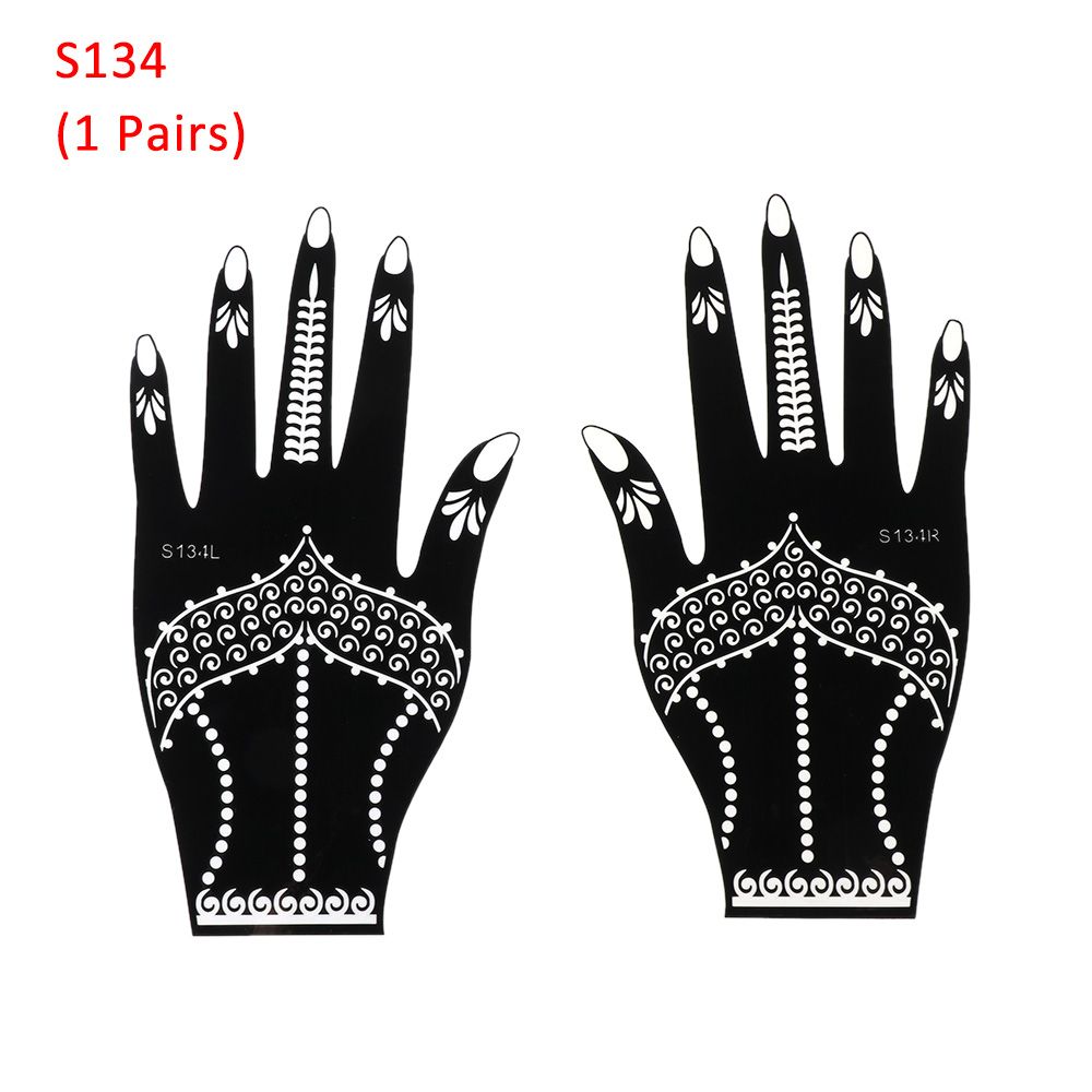AlineYLingg 1 Pairs Henna Tattoo Stencil Temporary Hand Tattoo Body Art ...