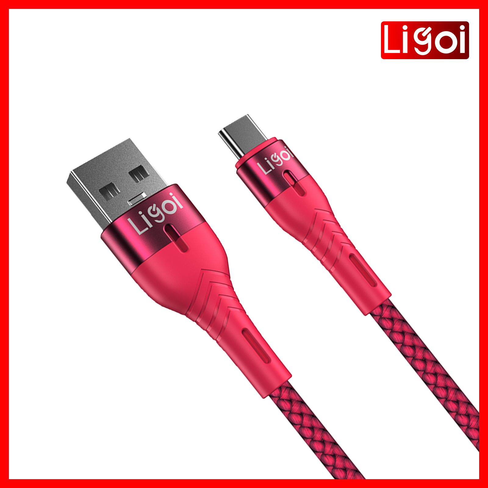 Ligoi 120Watt Red USB-Cable Type -C Super Fast Charging LED Inductor ...