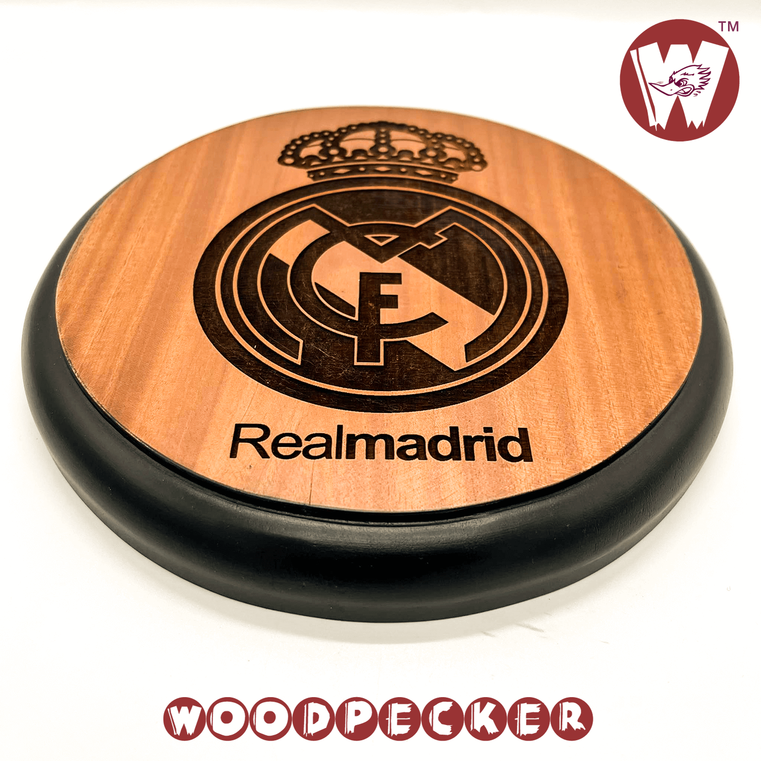 Premium Quality - Real Madrid Logo Sports Wall Matt Black Border 8x 8 ...