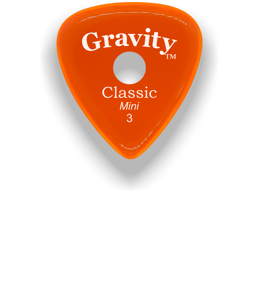 Gravity Picks GCPM3PR Classic Pointed Mini 3.0mm POLISHED w/ Round ...