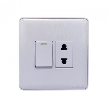 WALTON SUPER SERIES 2 Pin Socket with Switch-White | Daraz.com.bd