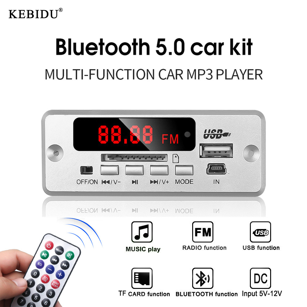 Kebidu Bluetooth 5.0 MP3 Decoder BoardWireless USB SD 3.5mm AUX FM AUX ...