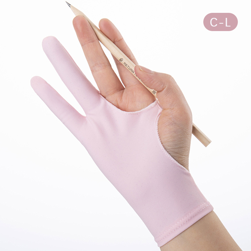 1pc Black 2 Fingers Anti-fouling Gloves Anti Touch Hand Drawing Writing ...
