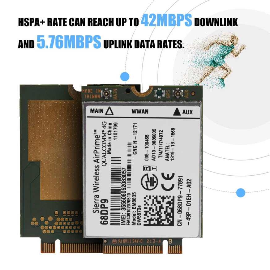 100Mbps 3/4G WWAN Module NGFF/M.2 Card EM8805 DW5570E For Dell Venue 8 ...