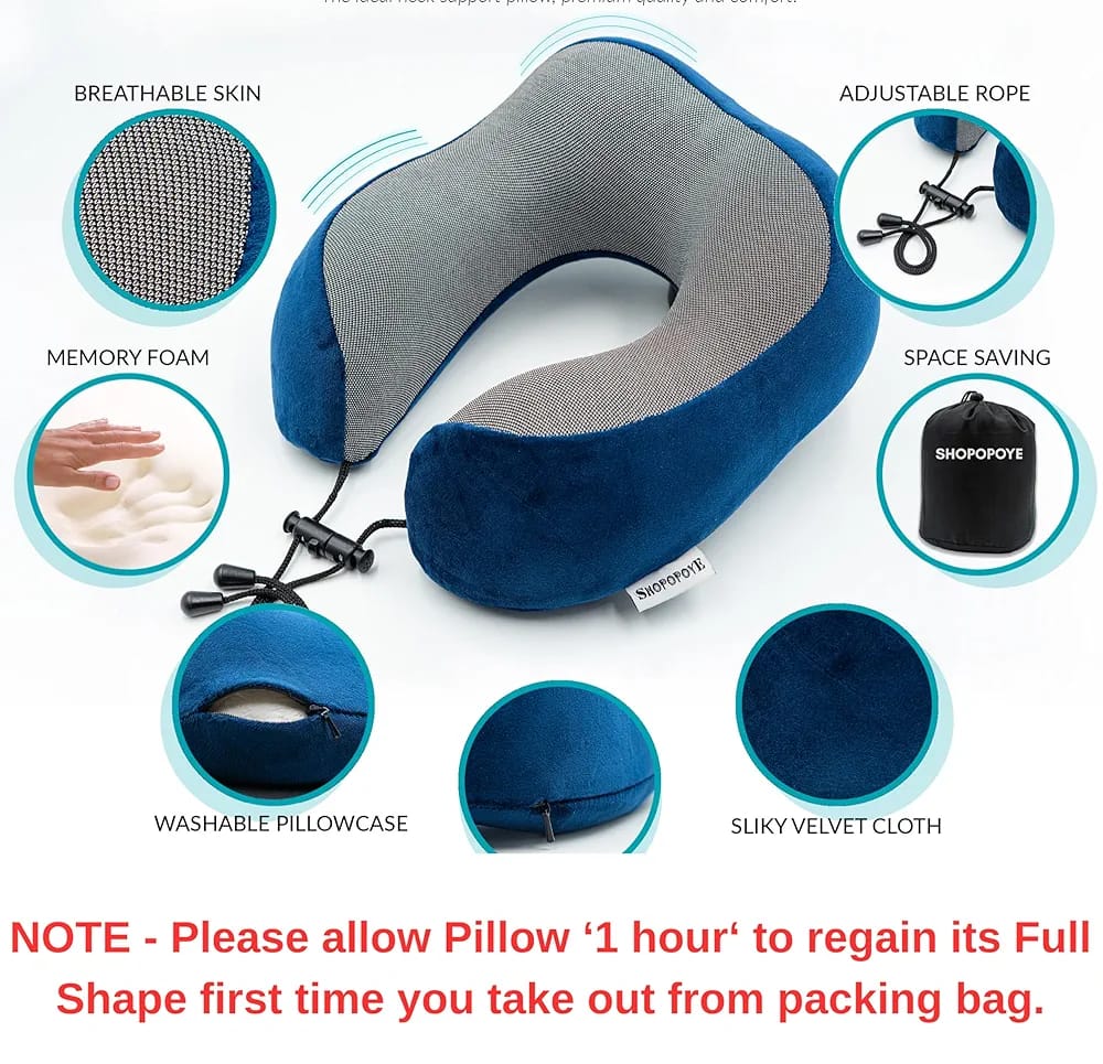 Travel Neck Pillow For Men- Travel Pillow For Flights - Memory Foam ...