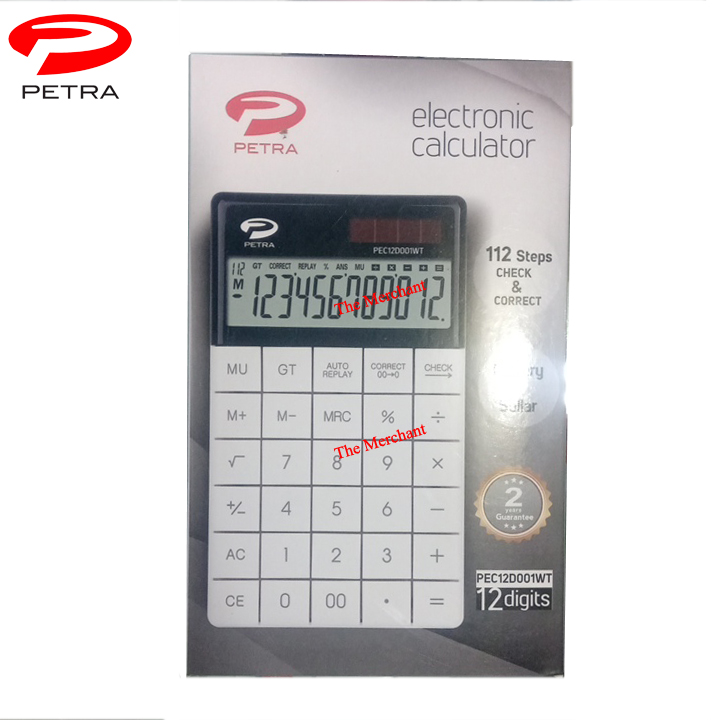 Petra Electronic Calculator - 12 Digit - White | Daraz.com.bd