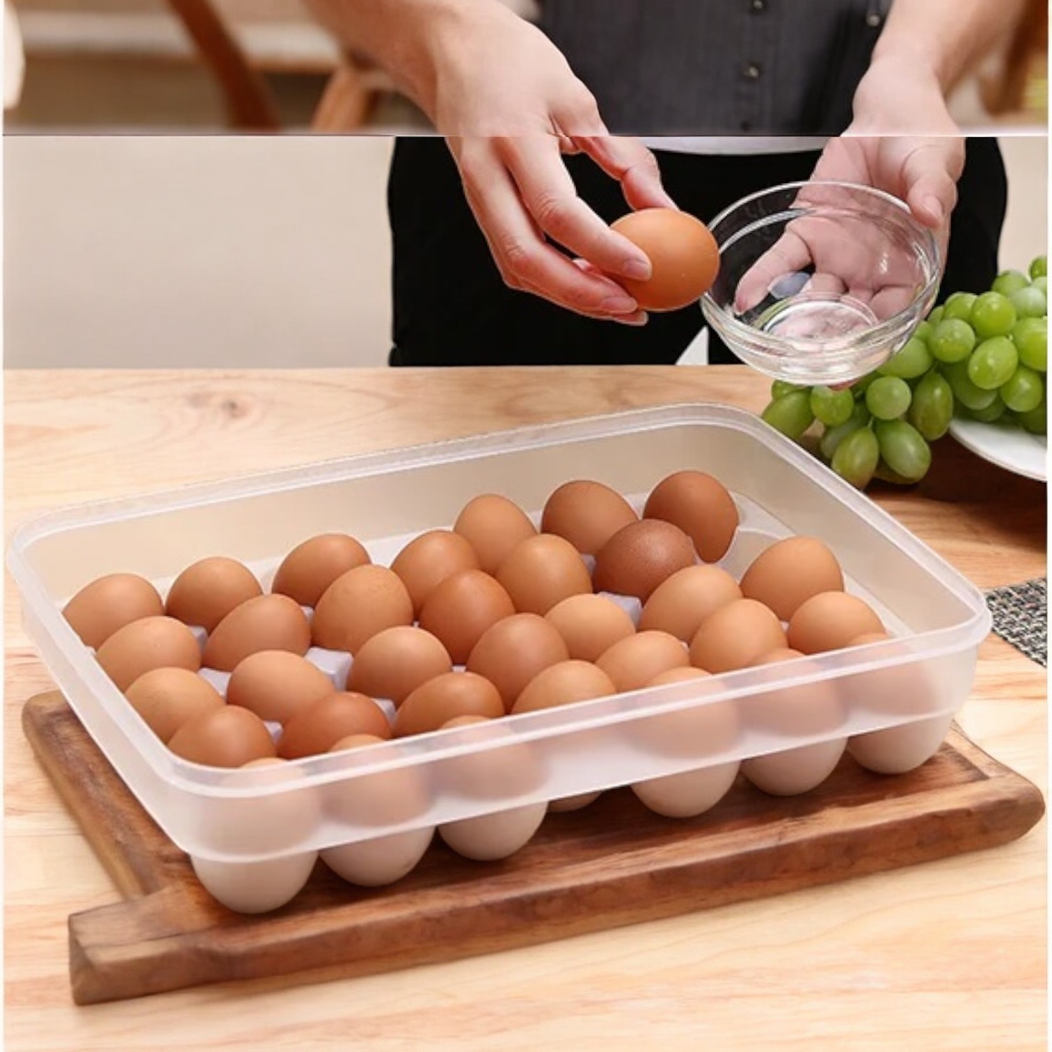 BPA-Free Egg Storage Box with 34 Grids. Made from Food-Grade Plastic ...