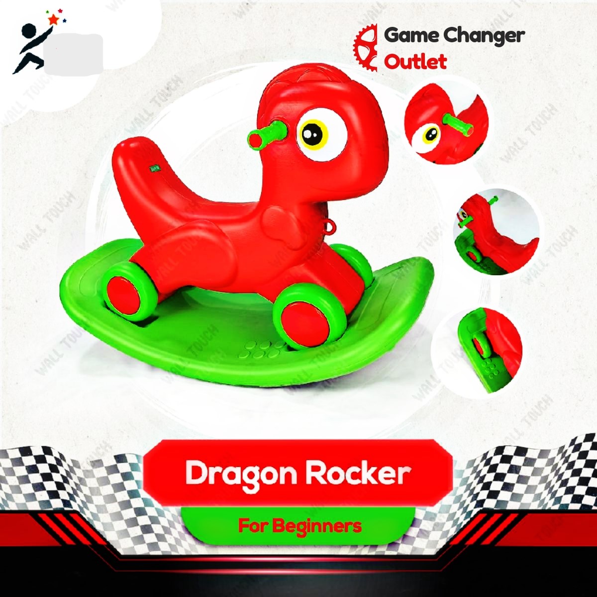 RFL Jim & Jolly Dragon Rocker (2 in 1) {Red-Blue & Red-Green} Rocker ...