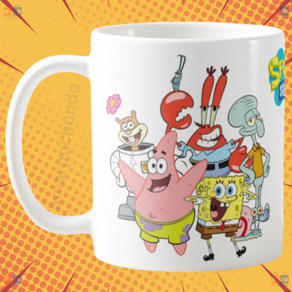SpongeBob SquarePants Cartoon Photo Printed Premium Quality White ...
