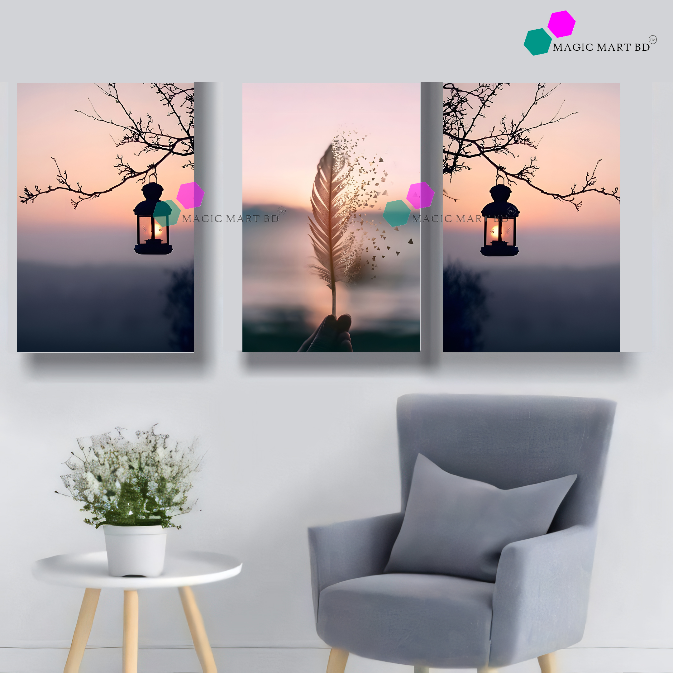 Pvc board Wall Poster 3 pcs Home Decoration with 3 mm Board Most Unique ...