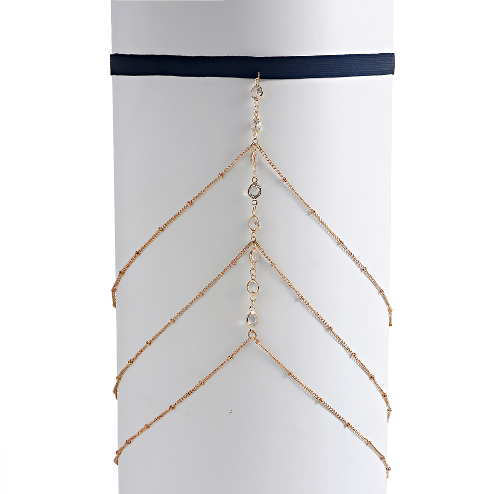 European And American Beach Imitation Pearl Leg Chain Simple Geometric ...