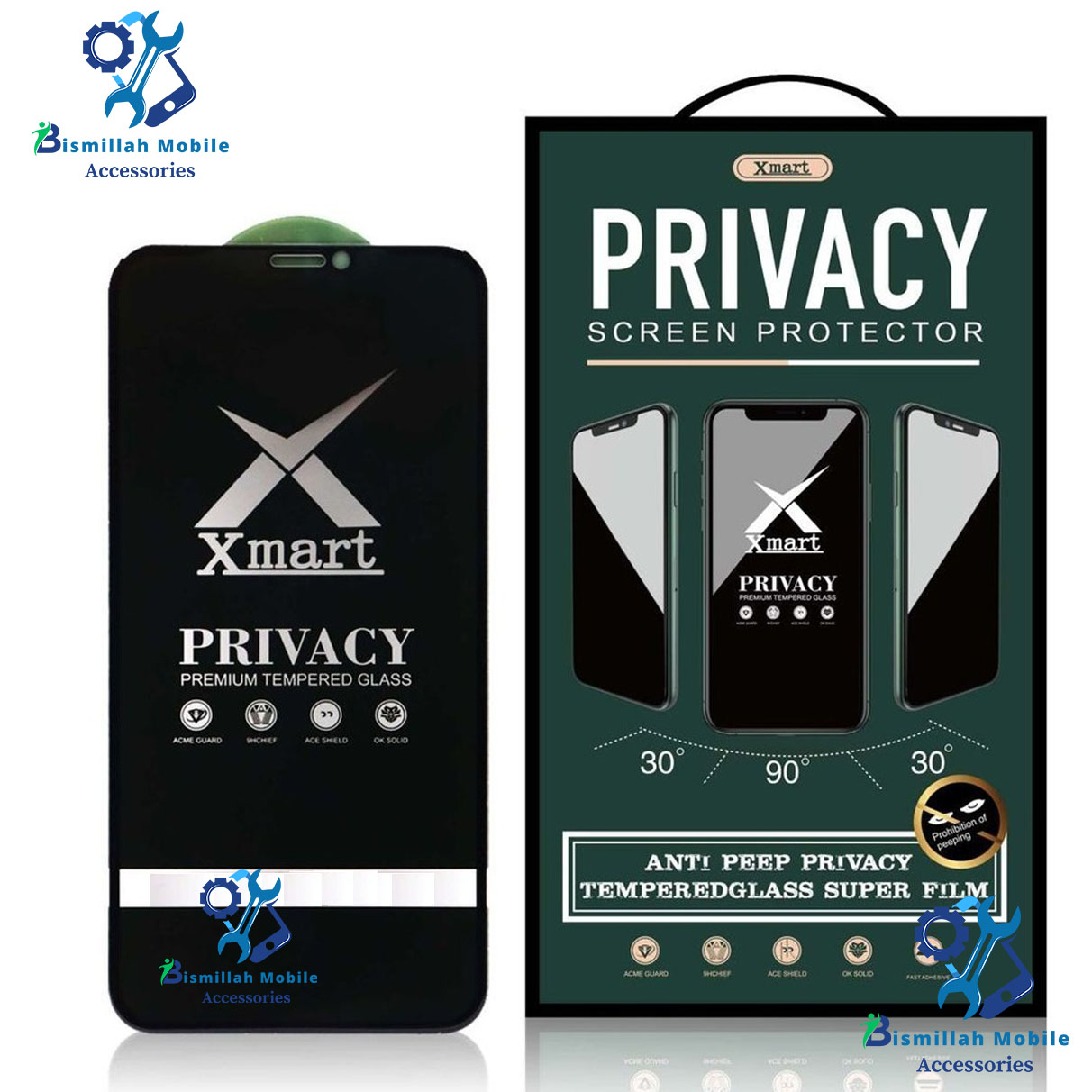 Privacy glass For Realme Narzo 50A Tempered Gorilla Glass Privacy ...