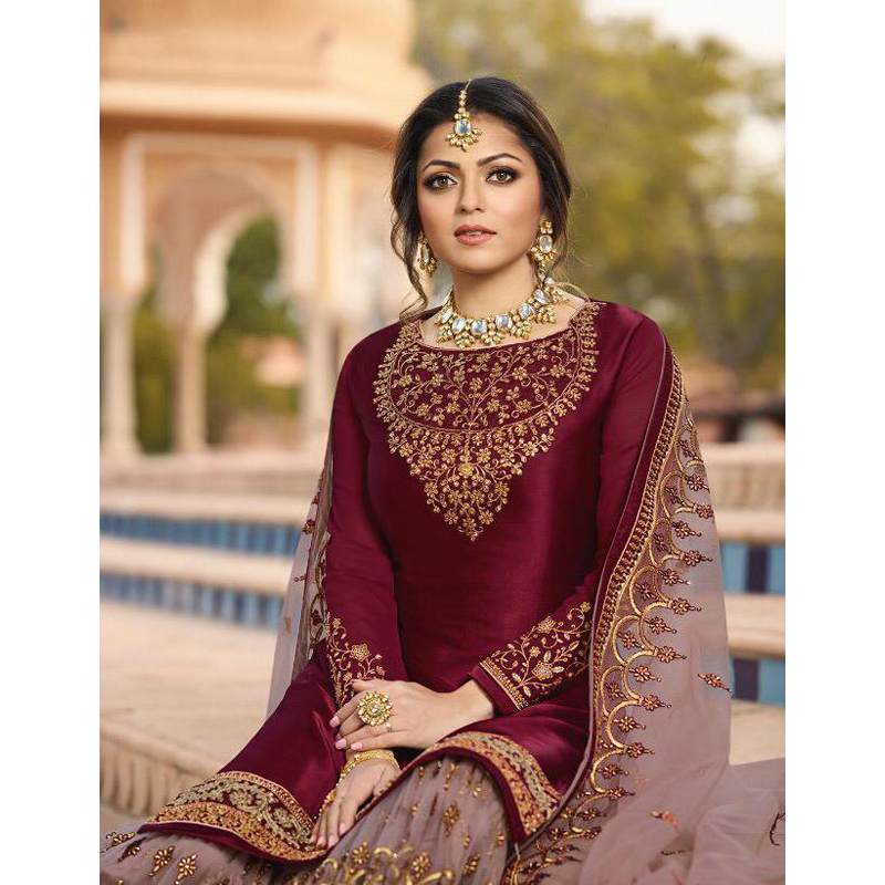 Indian Unstitched Georgette/Jorjet Shalwar Kameez Four-Piece Party ...