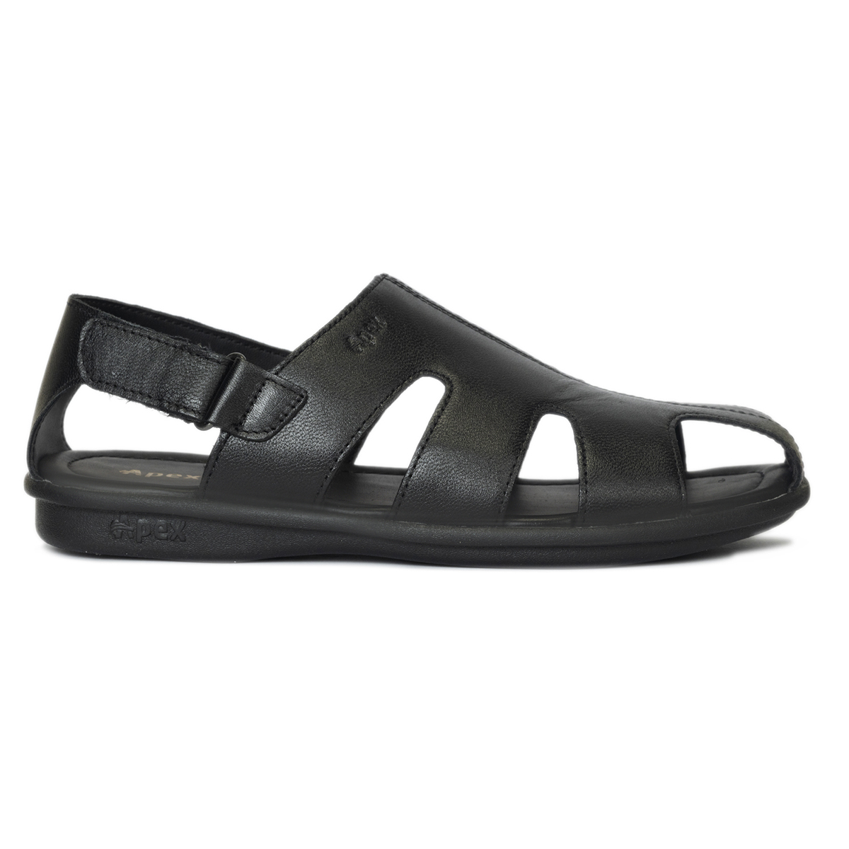 Apex Black Leather Sandal for Men | Daraz.com.bd