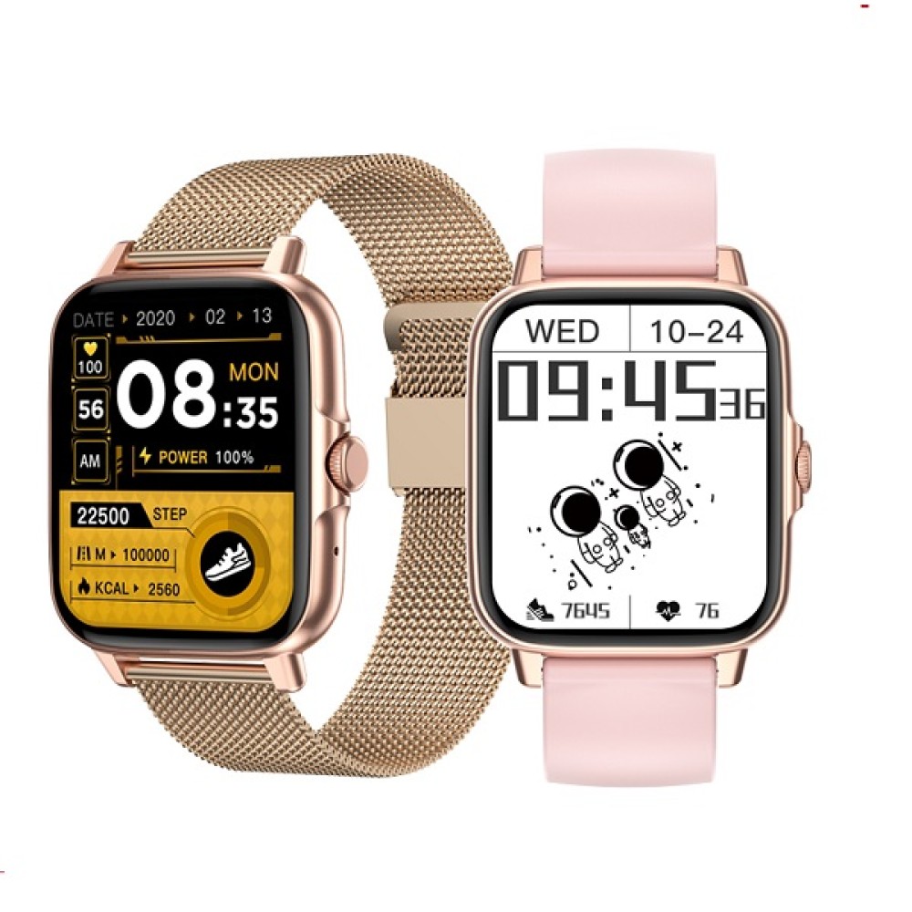 GT20 Smart Watch Bluetooth Calling Touch Display Double Strip Gold ...