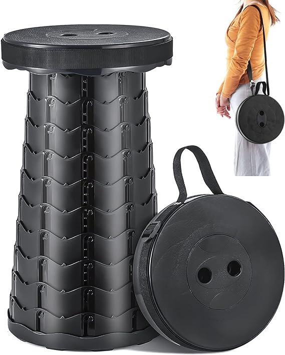 Portable Telescoping Stool, Camping Retractable Folding Stool with ...